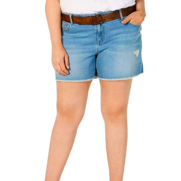 Style & Co. | Shorts | Plus Size Jean Shorts Flattering Distressed ...